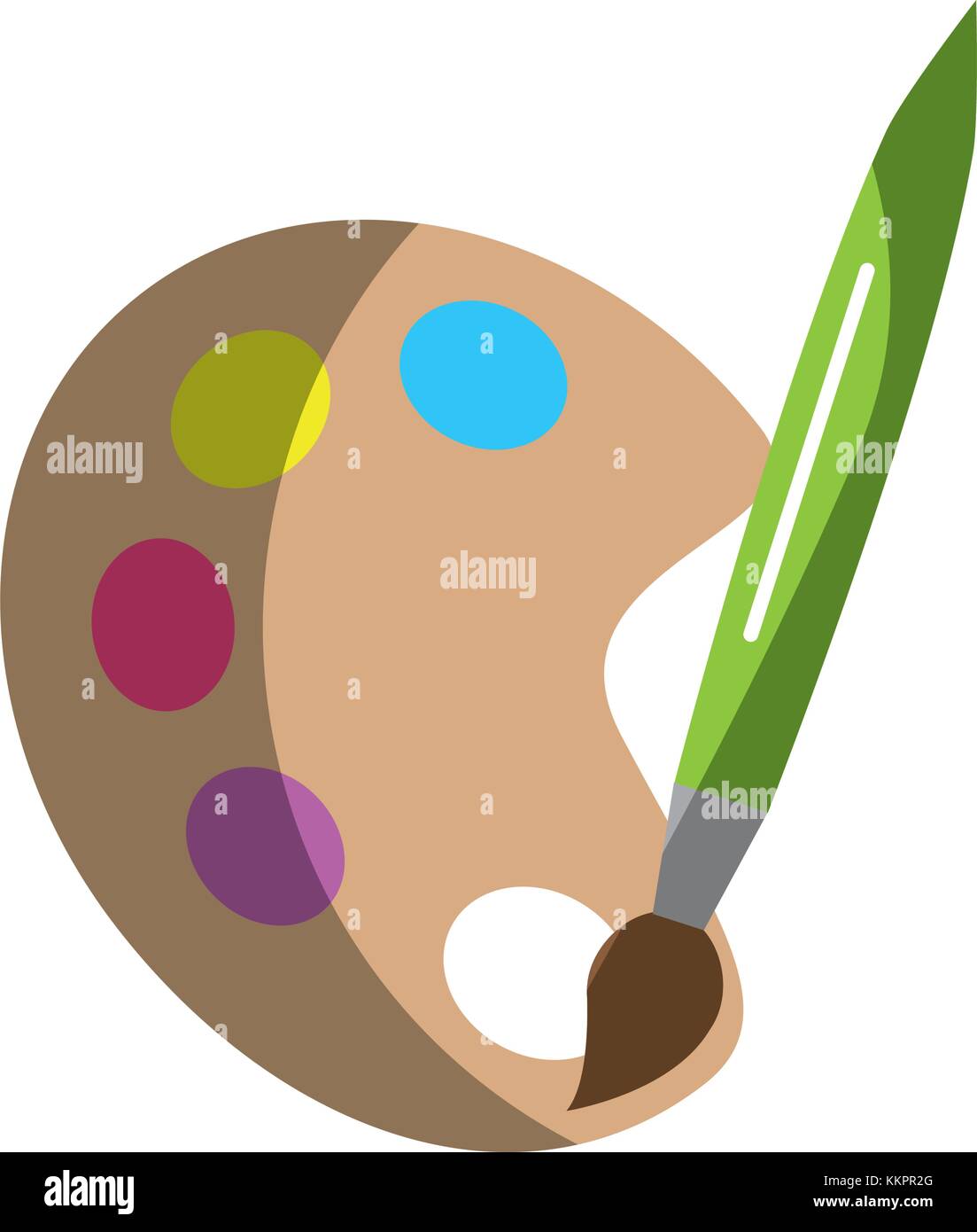 school artistic palette paint brush color art design Stock Vector Image ...