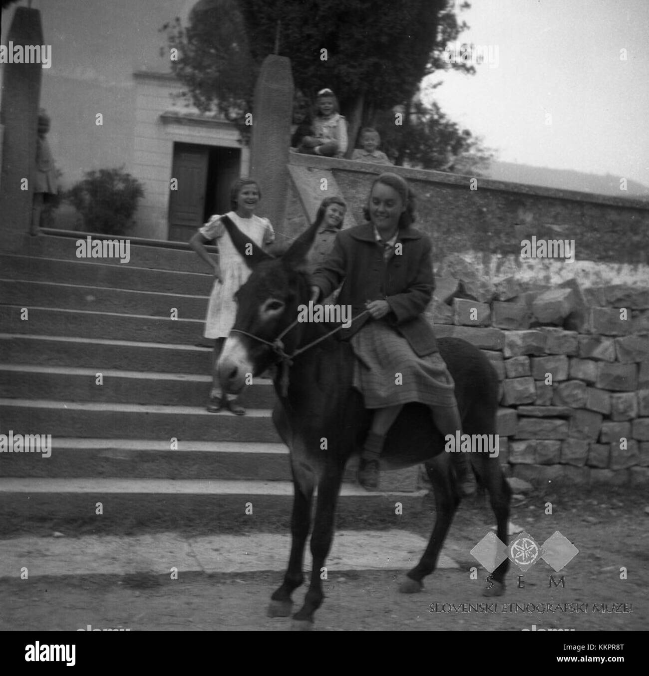 Tov. Slakova na oslu 1949 Stock Photo - Alamy