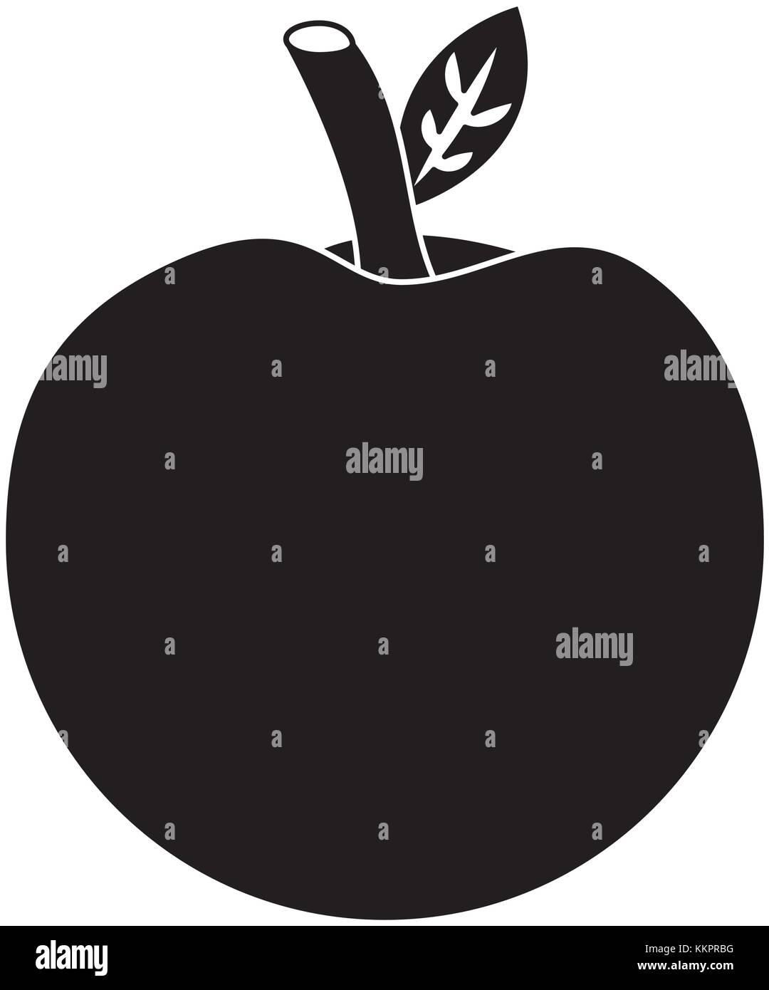 Back school concept green apple Stock Vector Images - Alamy