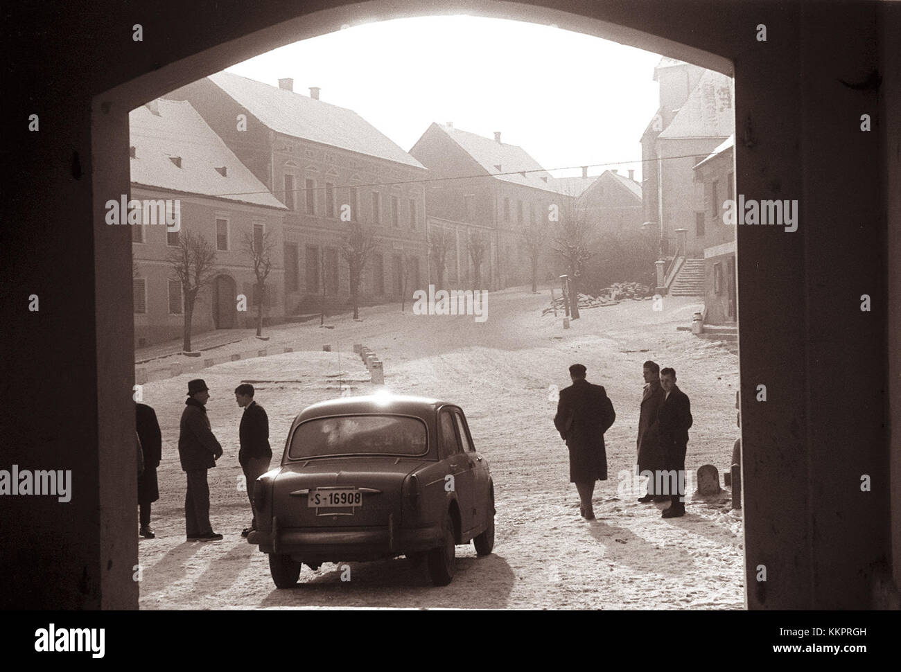 Motiv iz Lenarta from 1961 captures a historical scene from the town of ...