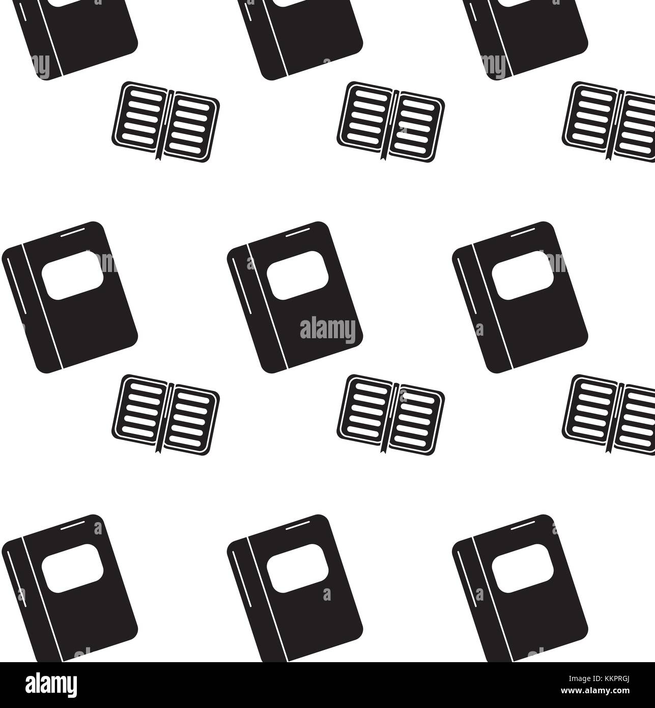 school open book and notebook supplies seamless pattern Stock Vector ...