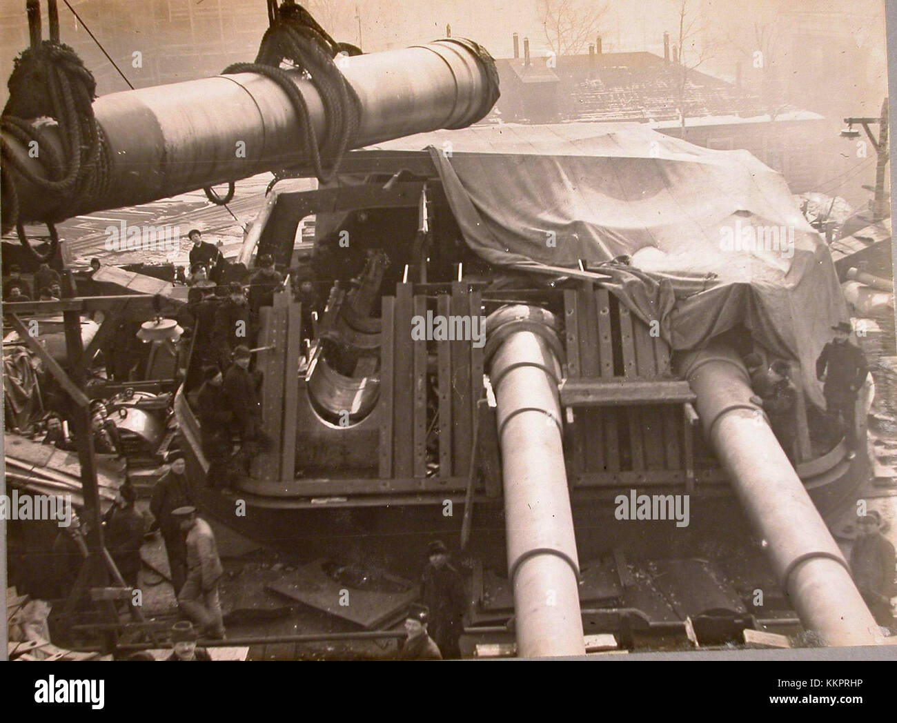 The construction of a turret for the battleship Poltava, a significant ...