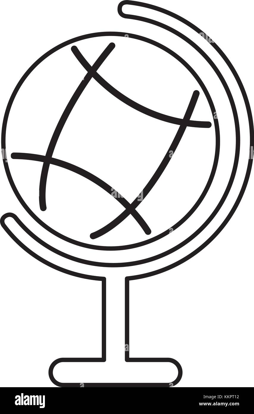 school globe map world study geographic knowledge Stock Vector Image ...