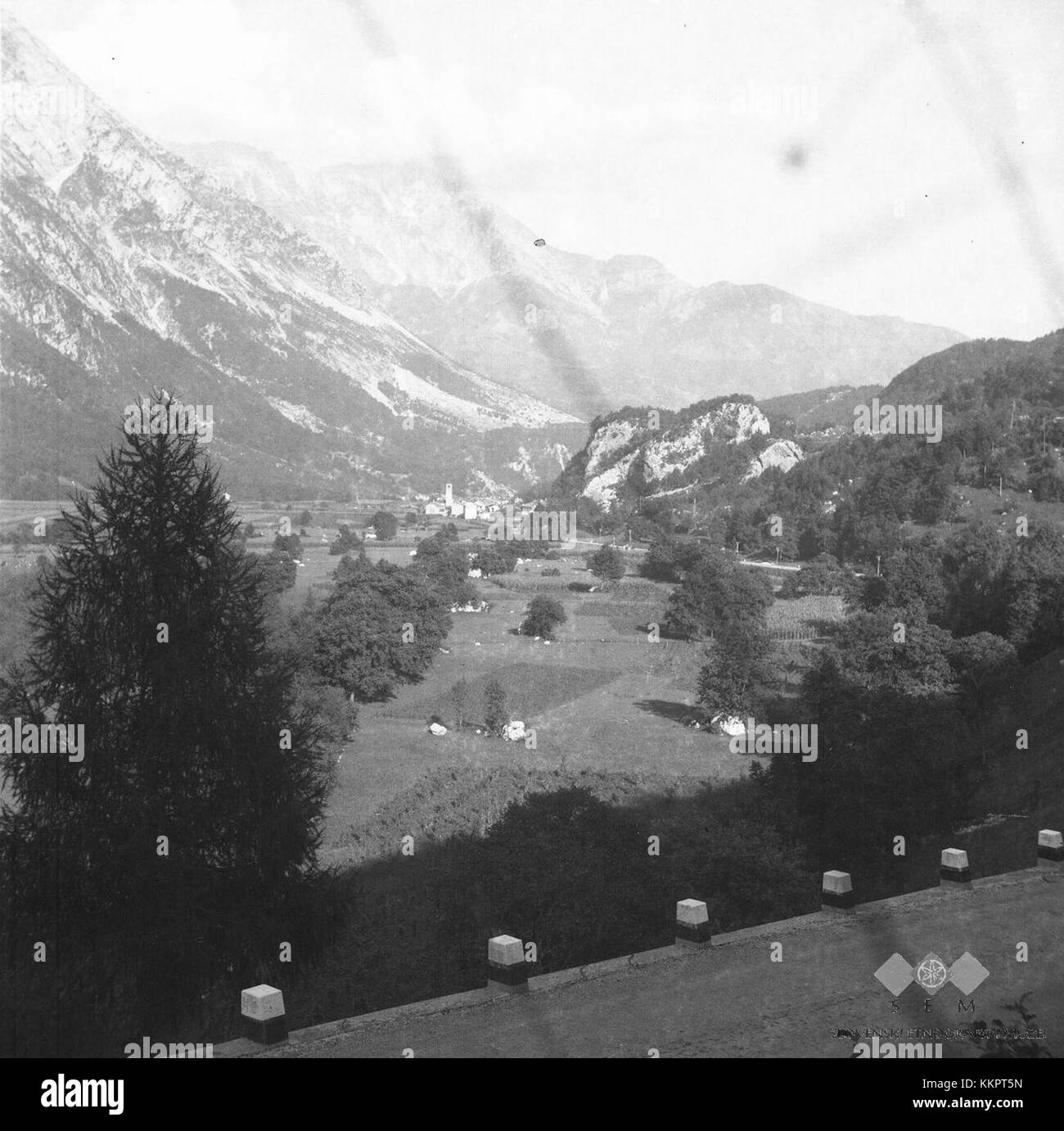 This photograph, taken in 1952, shows a view of Trnovo from the ...