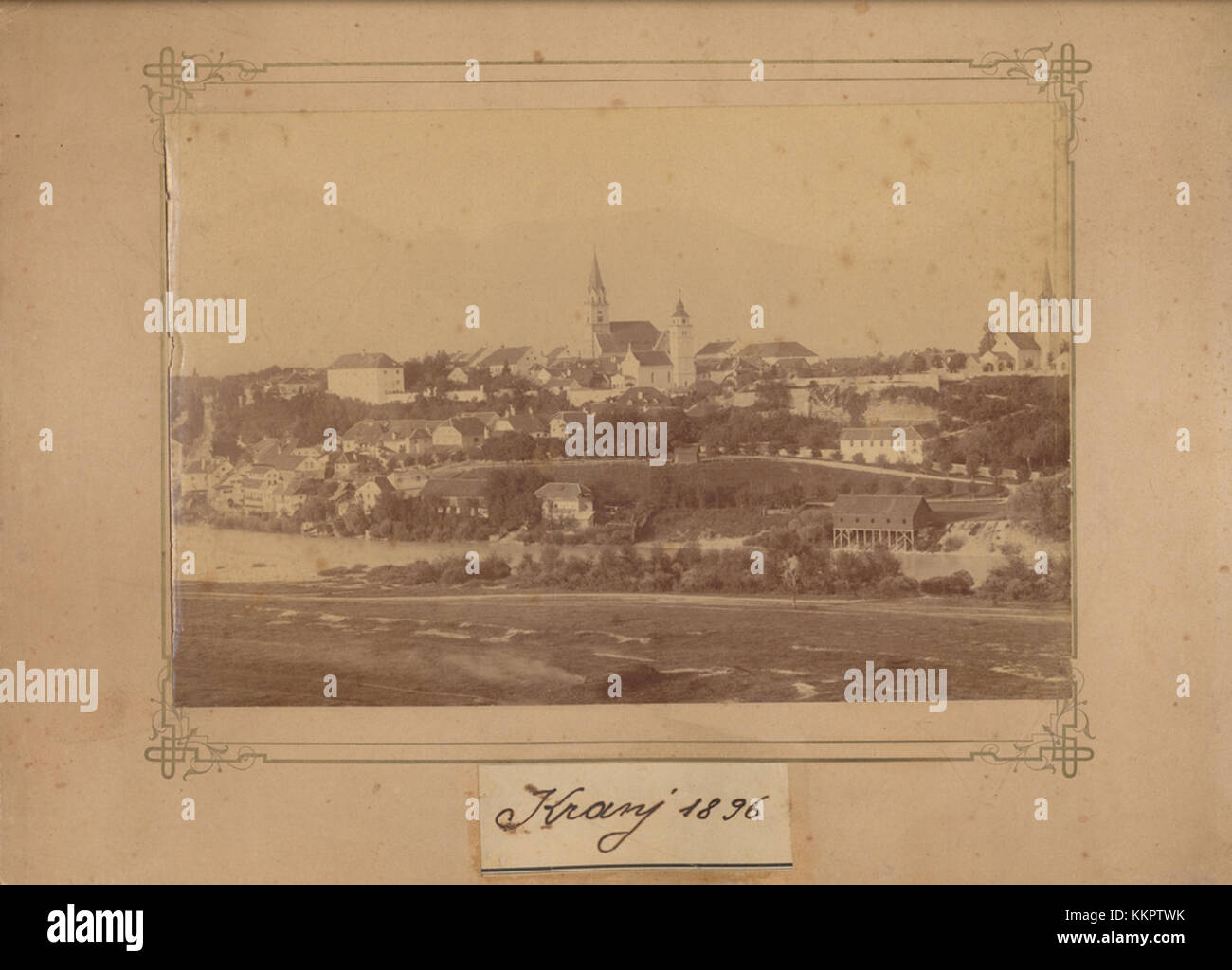 Panorama of Kranj, a Slovenian city, taken in 1896, showcases the town ...