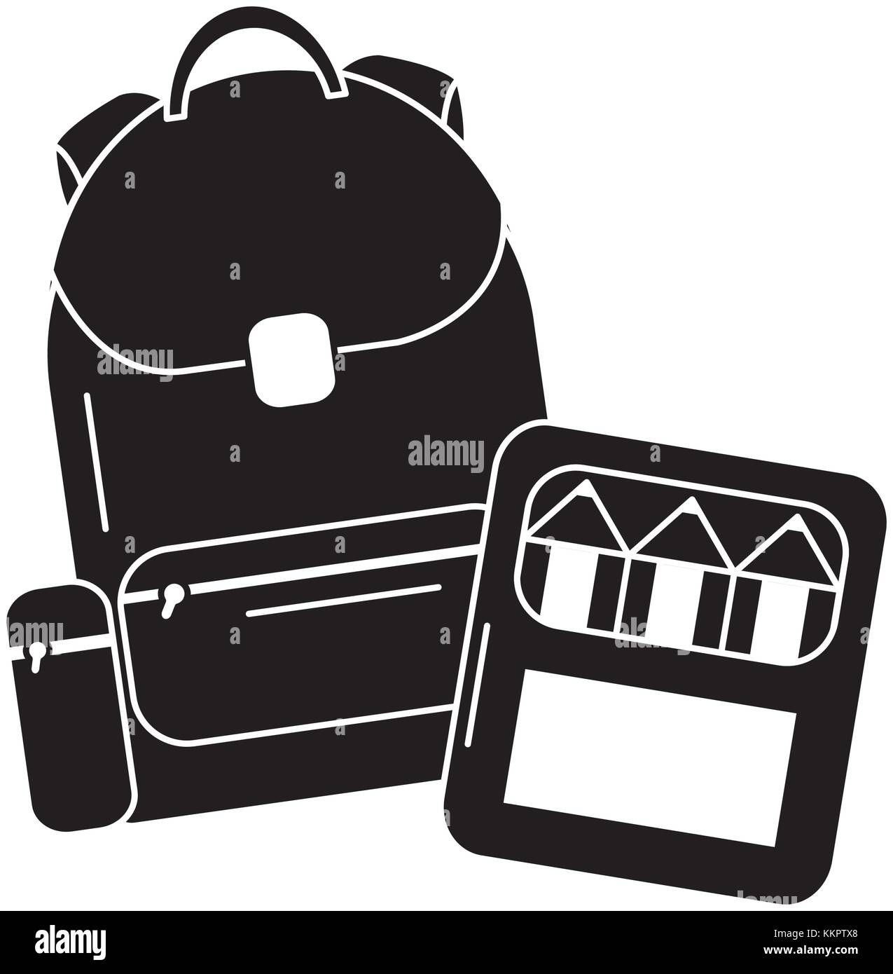 school backpack and color box supplies Stock Vector Image & Art - Alamy