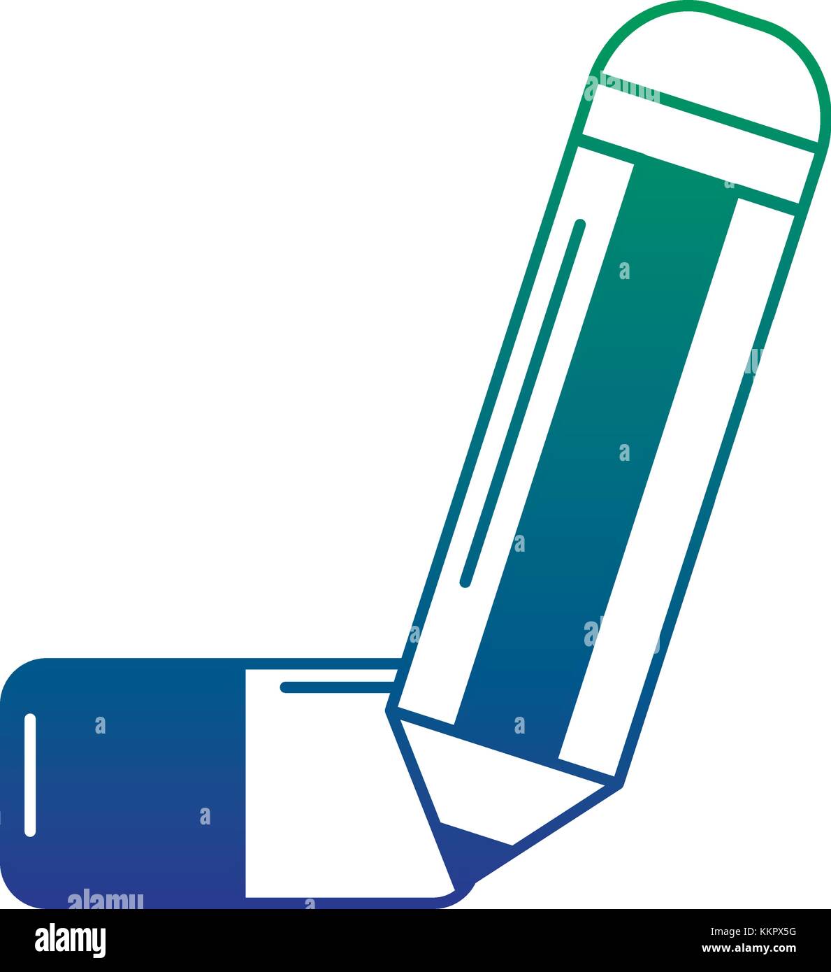 school pencil and eraser rubber supplies class object Stock Vector ...