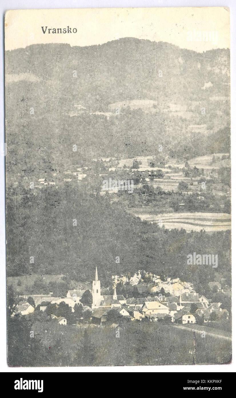 Stara razglednica Vranskega refers to an old postcard from Vranske, a ...