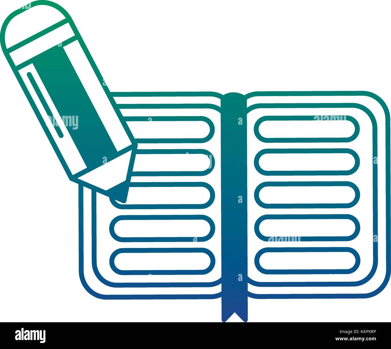 school notebook and pencil writing knowledge Stock Vector Image & Art ...