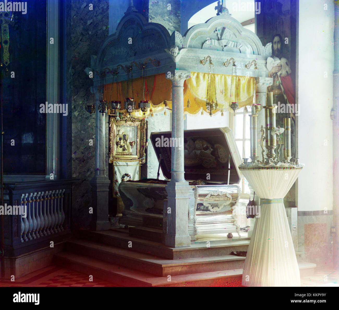 The Shrine of Dimitry of Rostov, located in Rostov, Russia, is ...