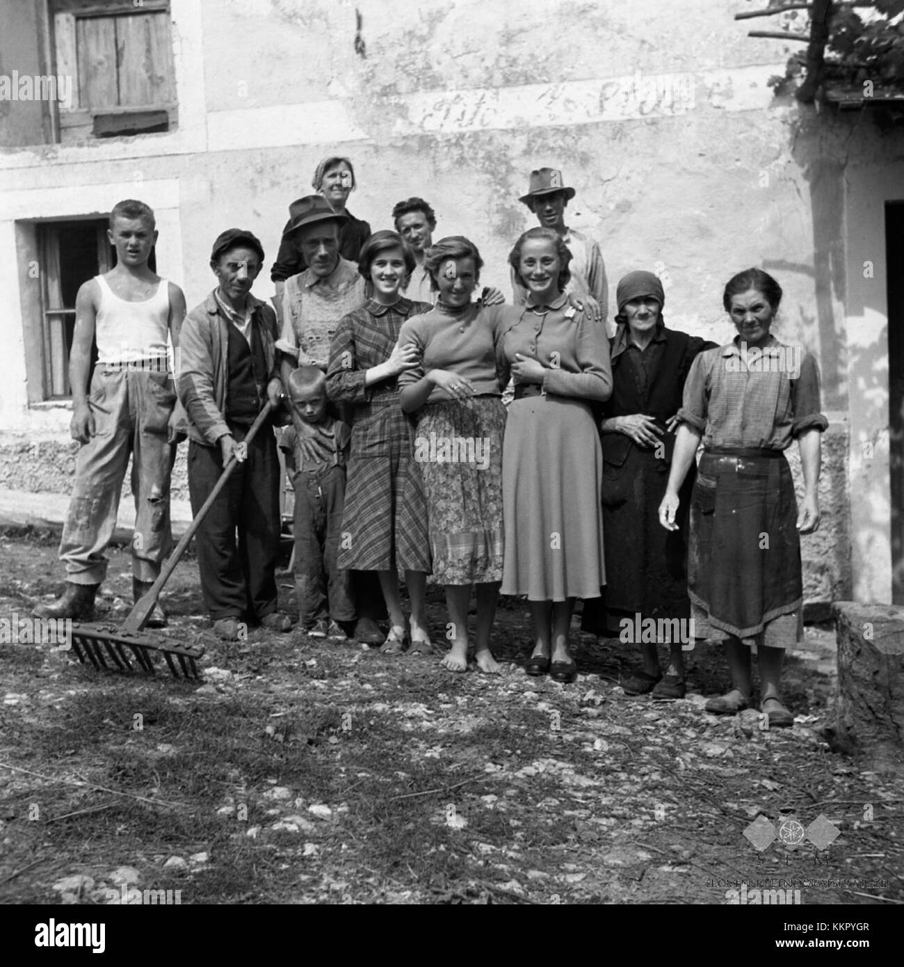 This photograph from 1955 shows a group of people from the village of ...