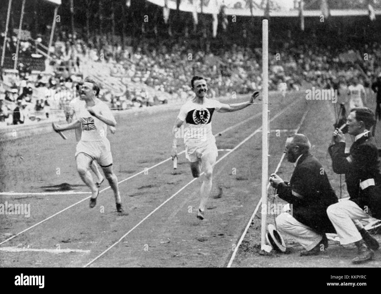The 1912 Athletics men's 4x100 metre final was a competitive race ...
