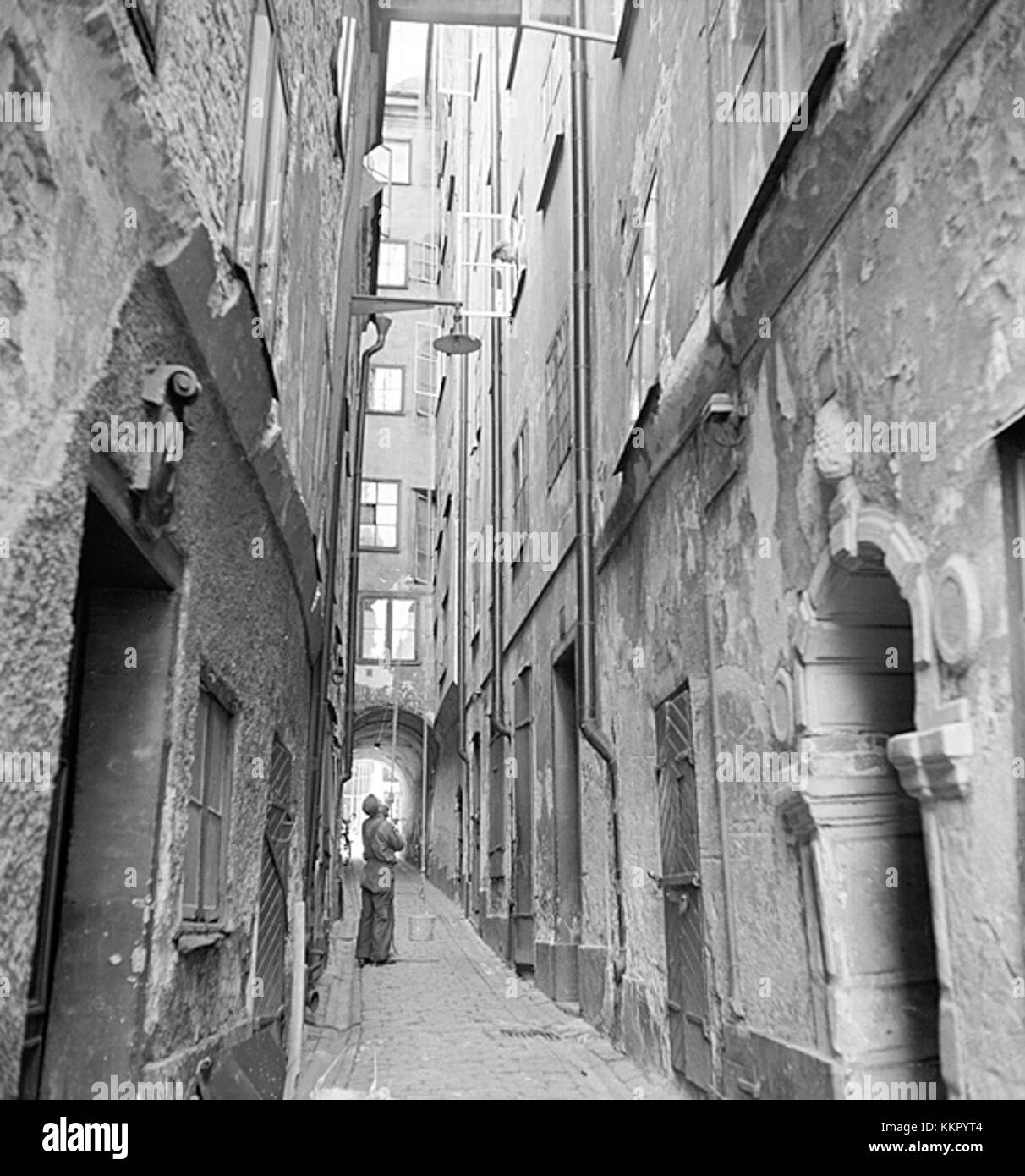 Old town buildings around Black and White Stock Photos & Images - Alamy