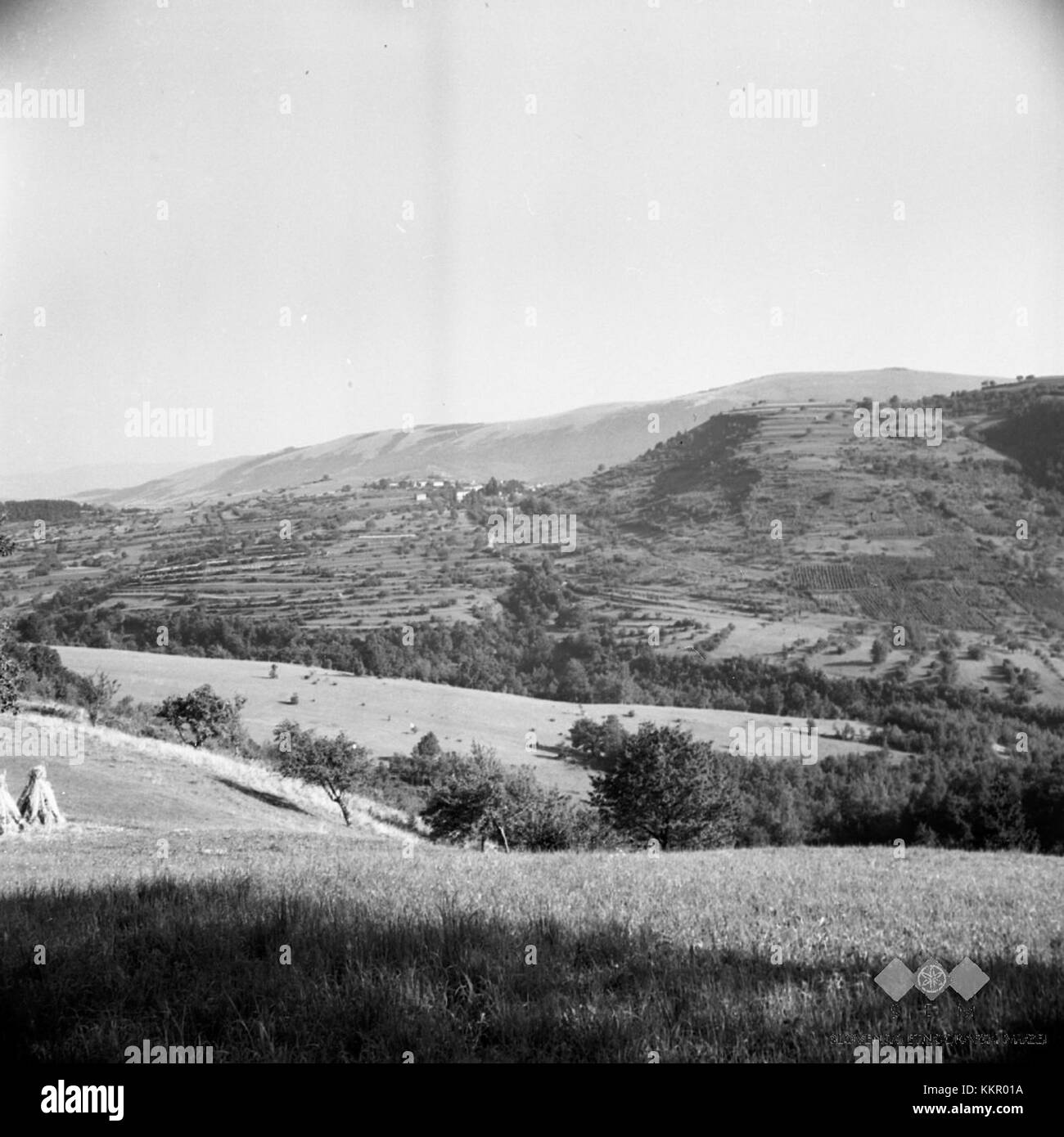 Mountainous area view Black and White Stock Photos & Images - Alamy