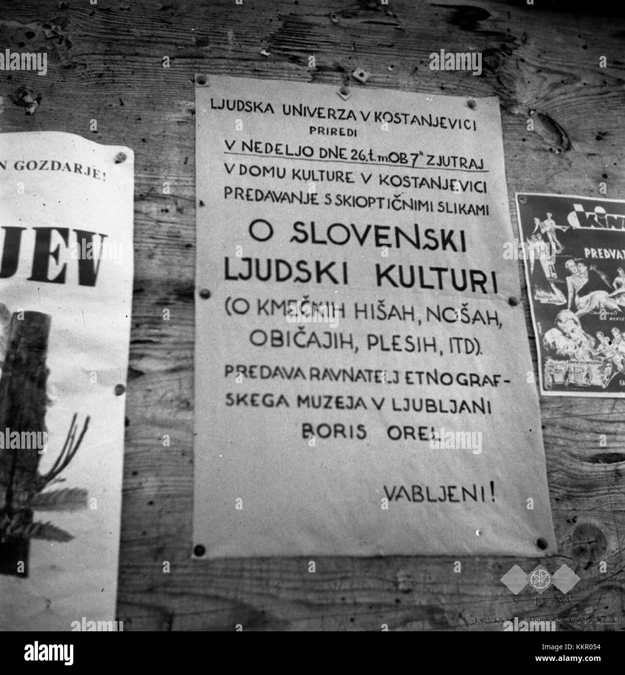 A 1956 poster advertising a lecture, designed to attract attendees for ...