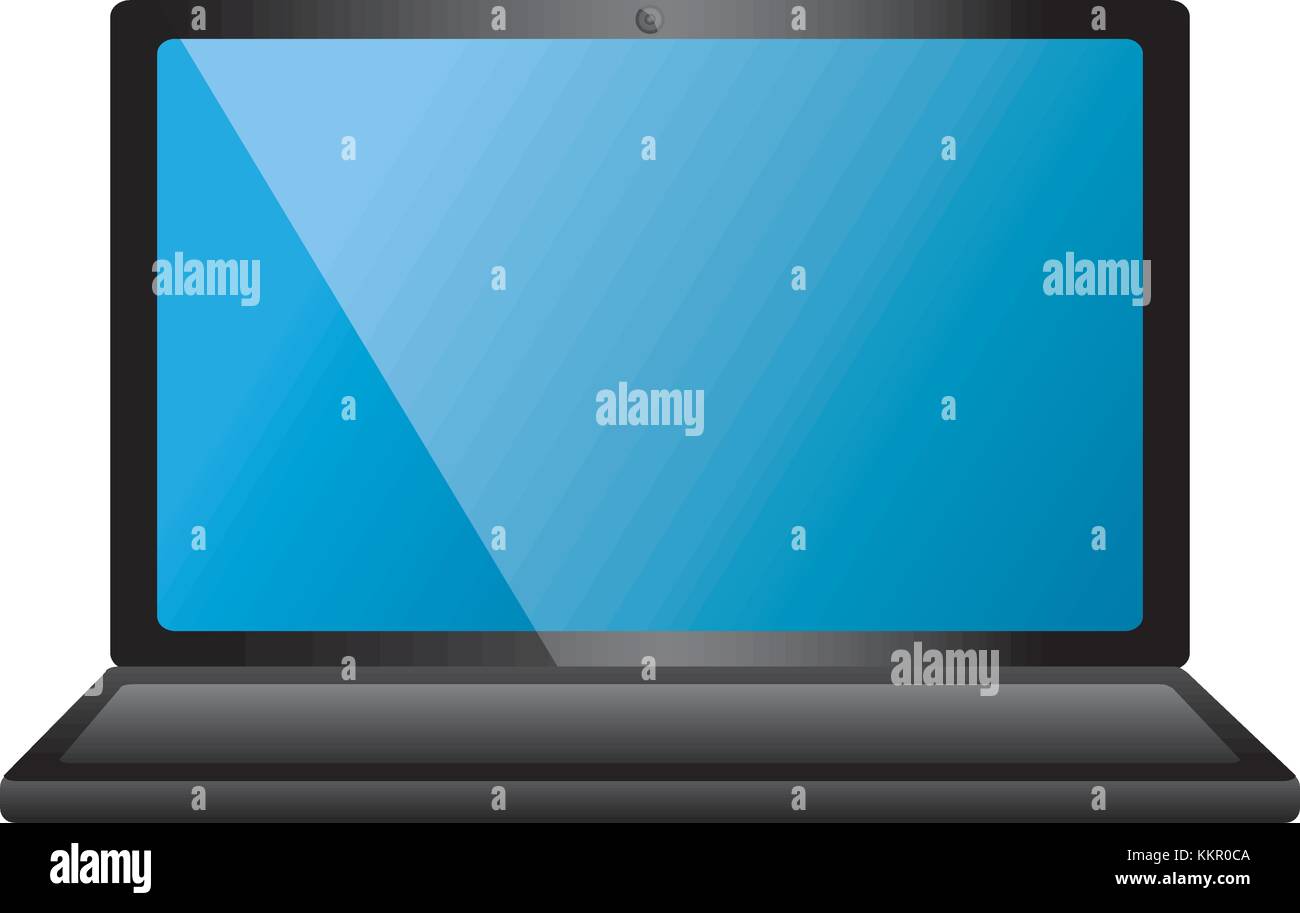 laptop computer device wireless digital keyboard screen Stock Vector ...