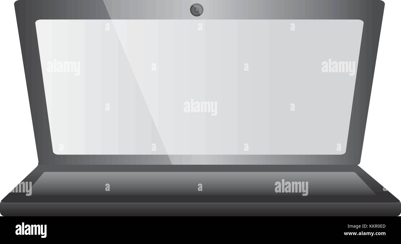 laptop computer device wireless digital keyboard screen Stock Vector ...