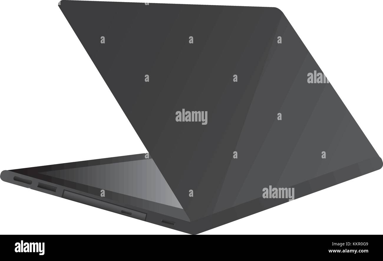 laptop computer device wireless digital keyboard screen Stock Vector ...