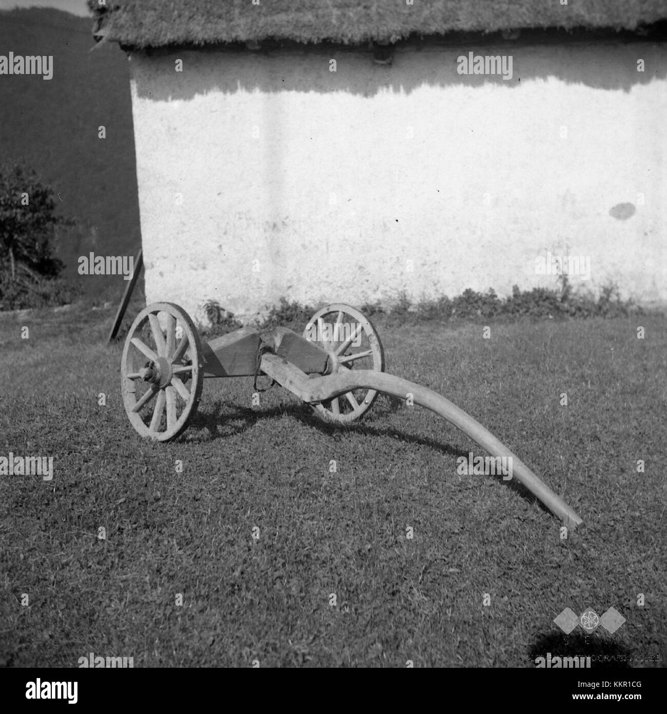 A vintage photograph from 1959 showing a double plow (drvu) used in ...