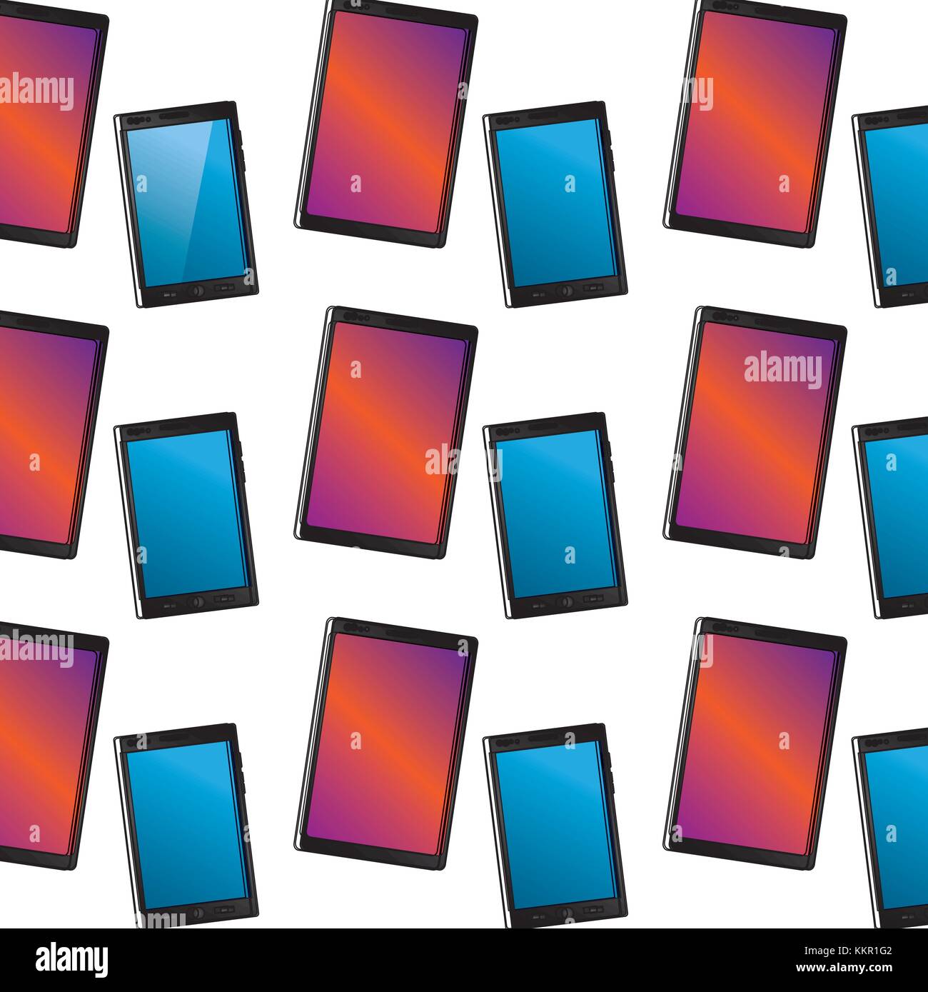 mobile devices smartphone digital seamless pattern Stock Vector Image ...