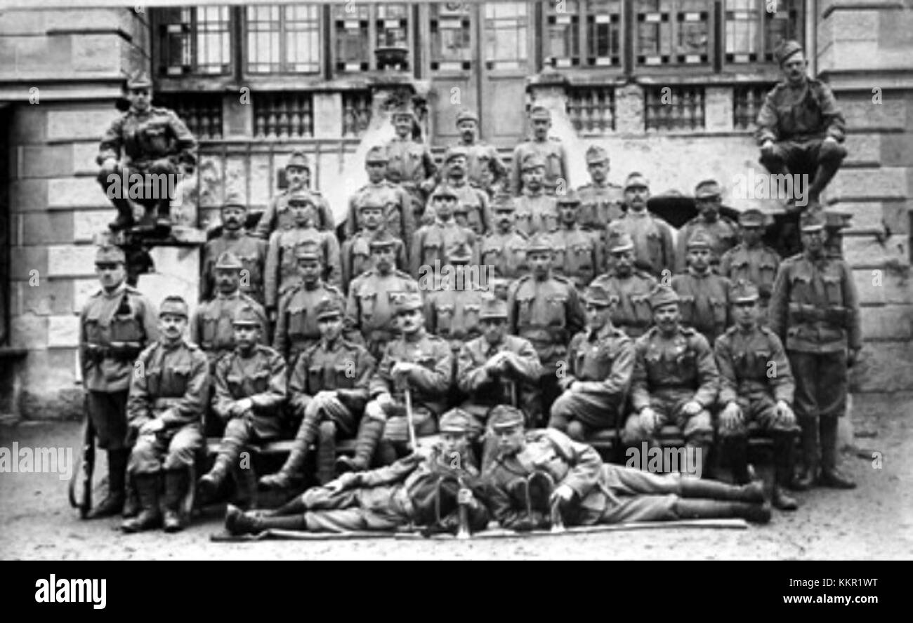 A historical photograph of soldiers from the 87th Infantry Regiment ...