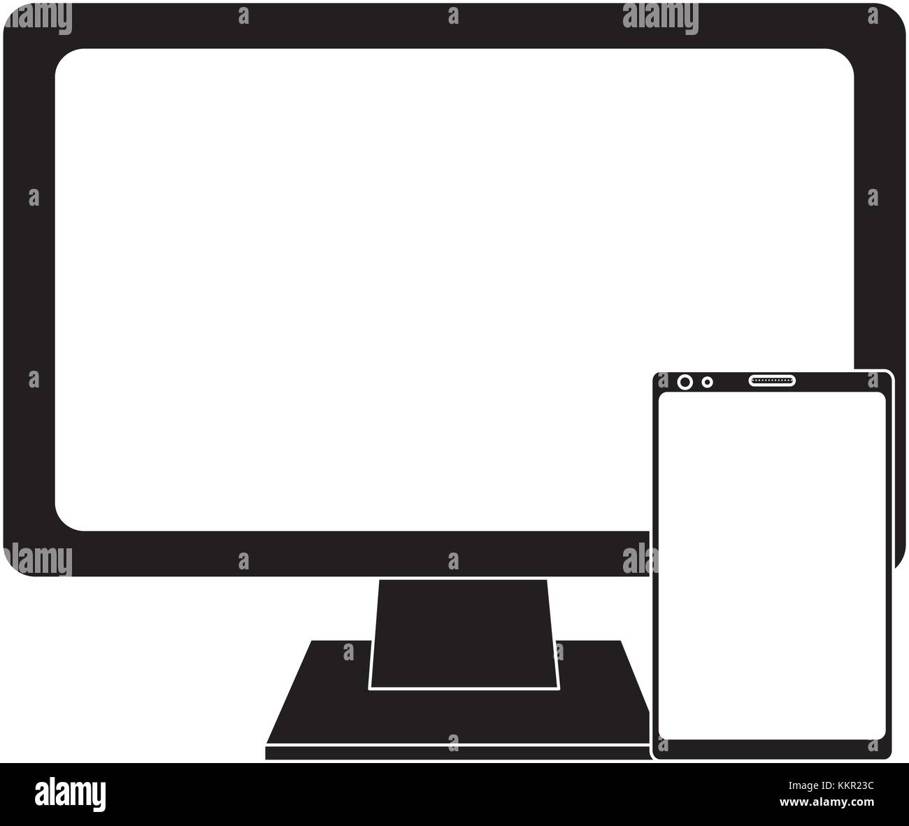 monitor computer smartphone gadget screen device Stock Vector Image ...