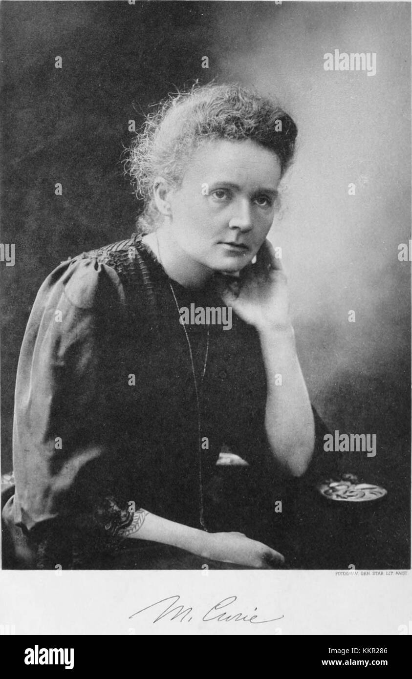 This portrait of Marie Curie, renowned scientist and Nobel laureate ...