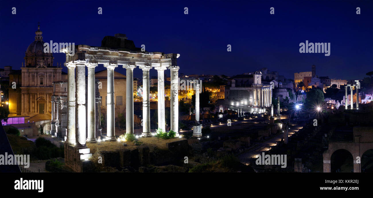 Roman Forum at night Stock Photo - Alamy