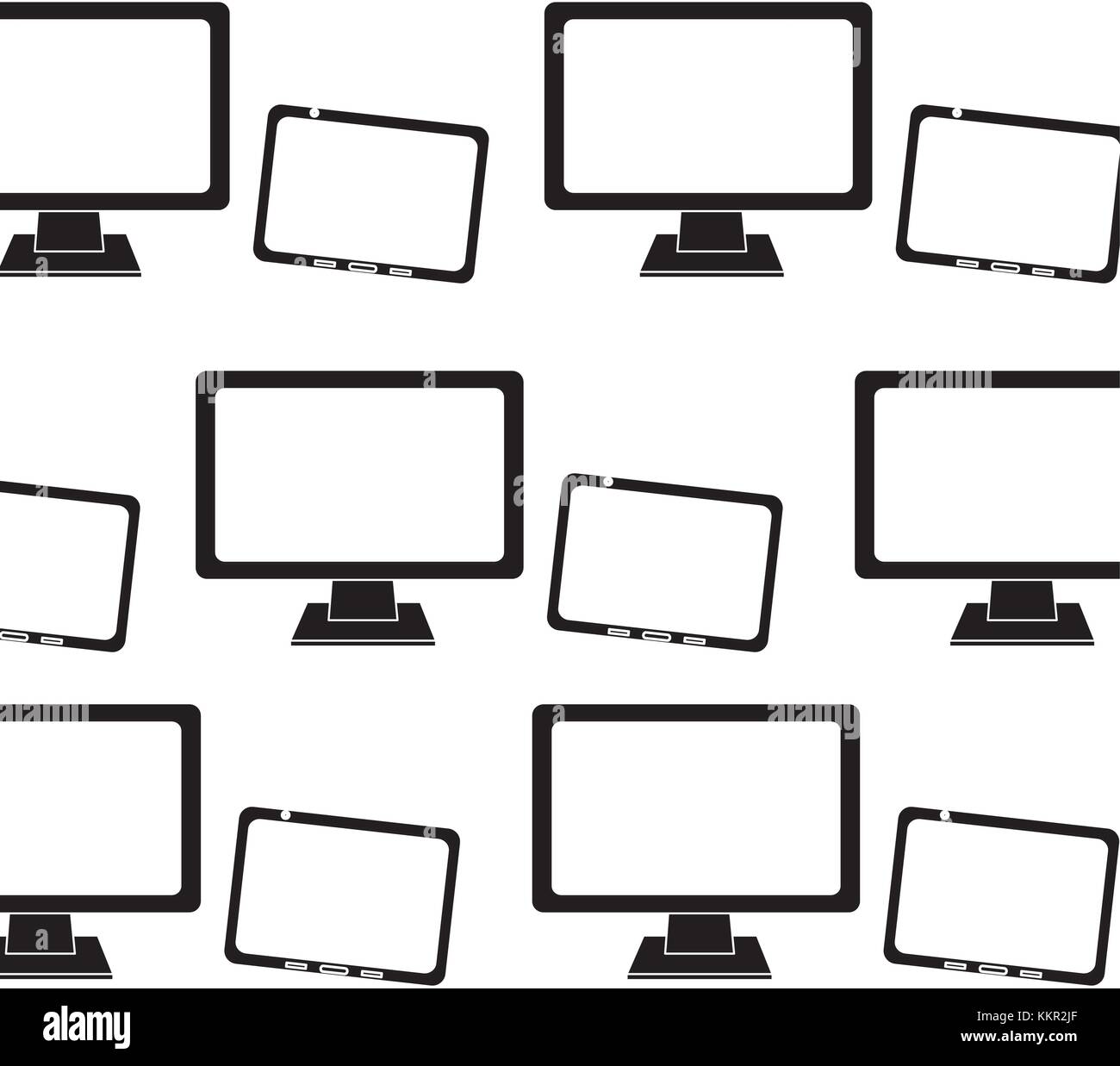 seamless pattern laptop tablet device technology design Stock Vector ...
