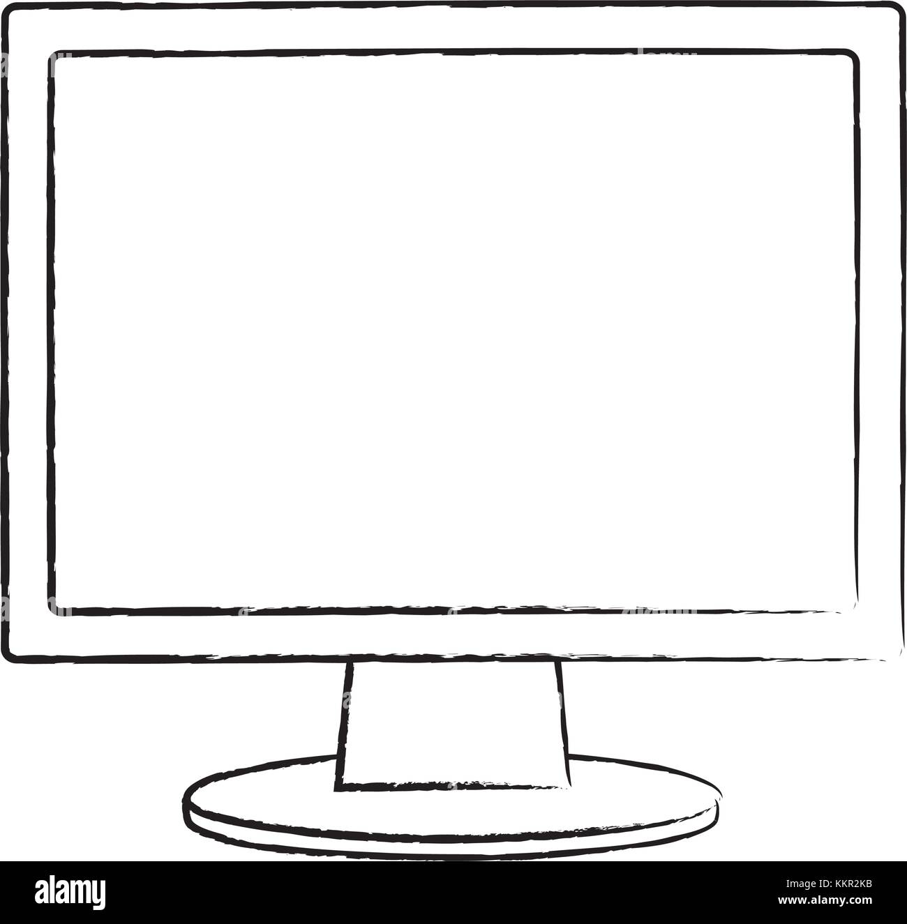 monitor computer keyboard technology device screen Stock Vector Image ...