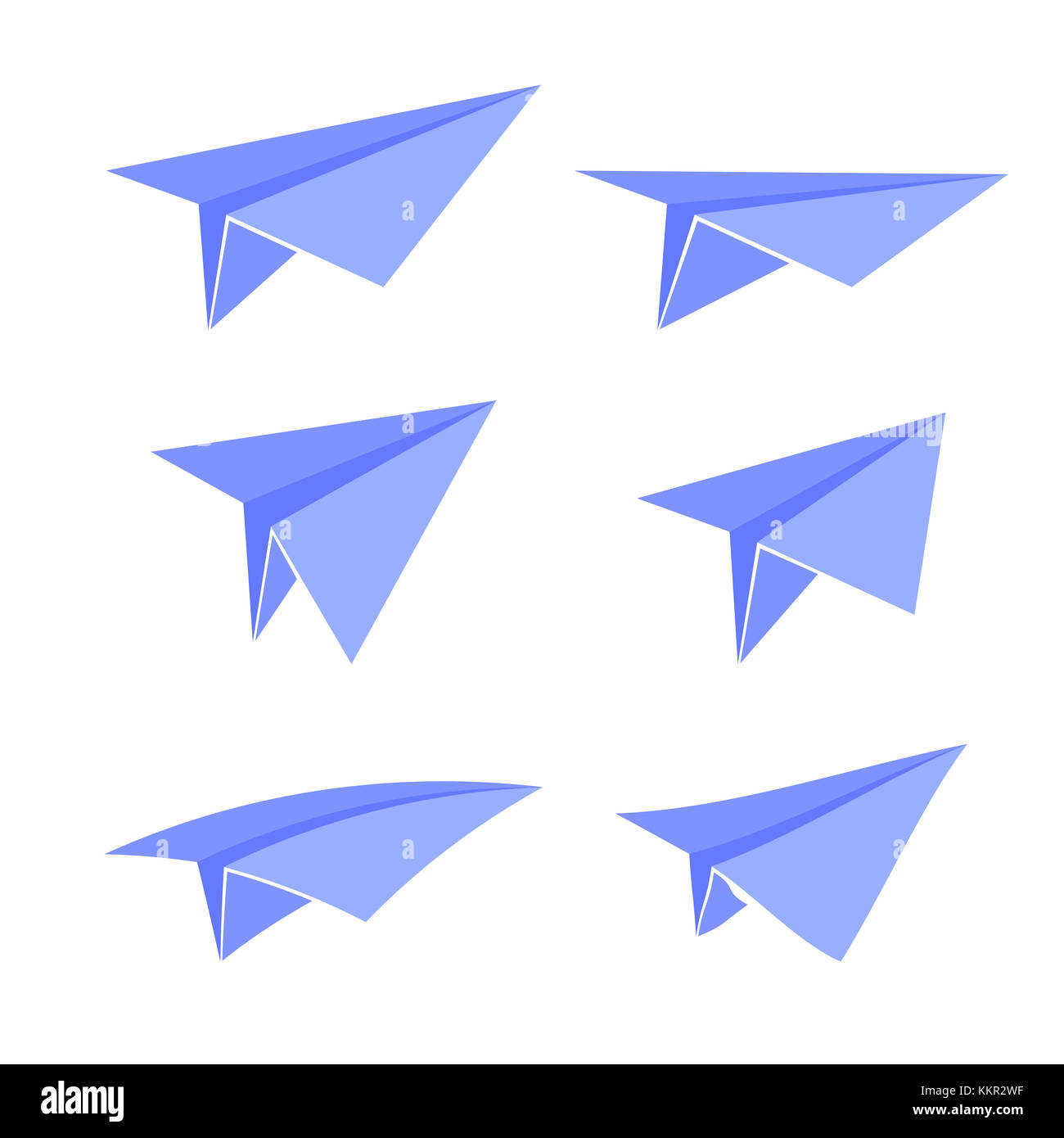 Blue Paper Plane Set Stock Photo - Alamy