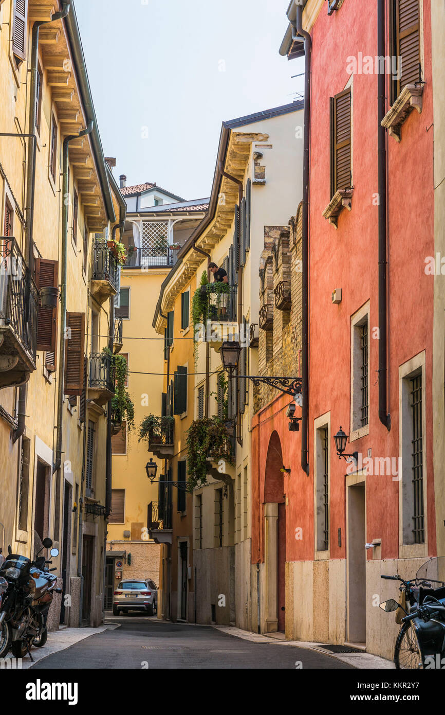 Small lane in the old town of verona hi-res stock photography and ...
