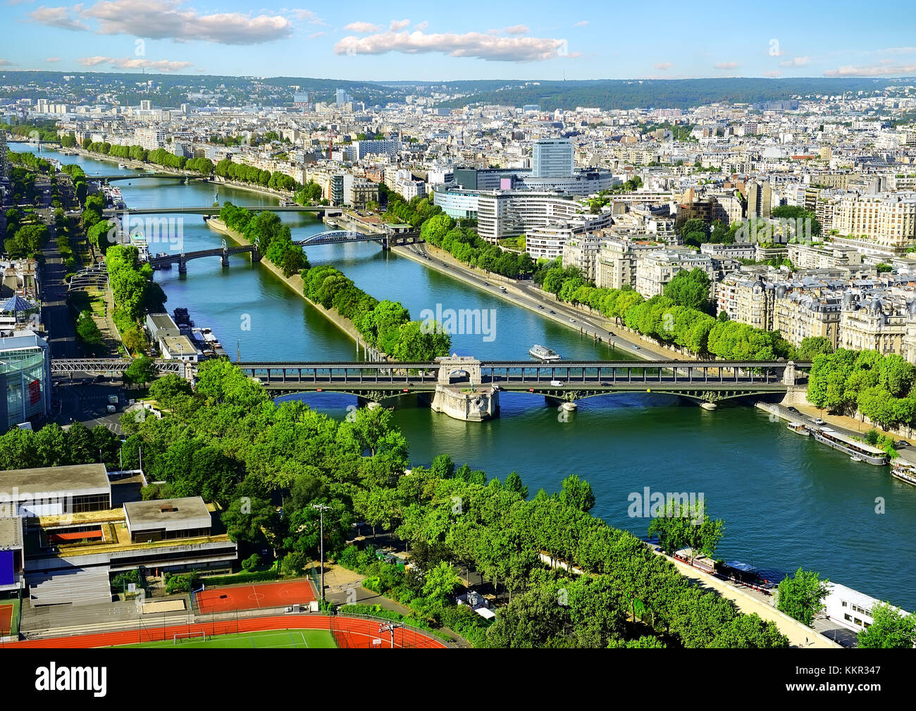 Aerial panoramic view of Paris and Seine river Stock Photo - Alamy