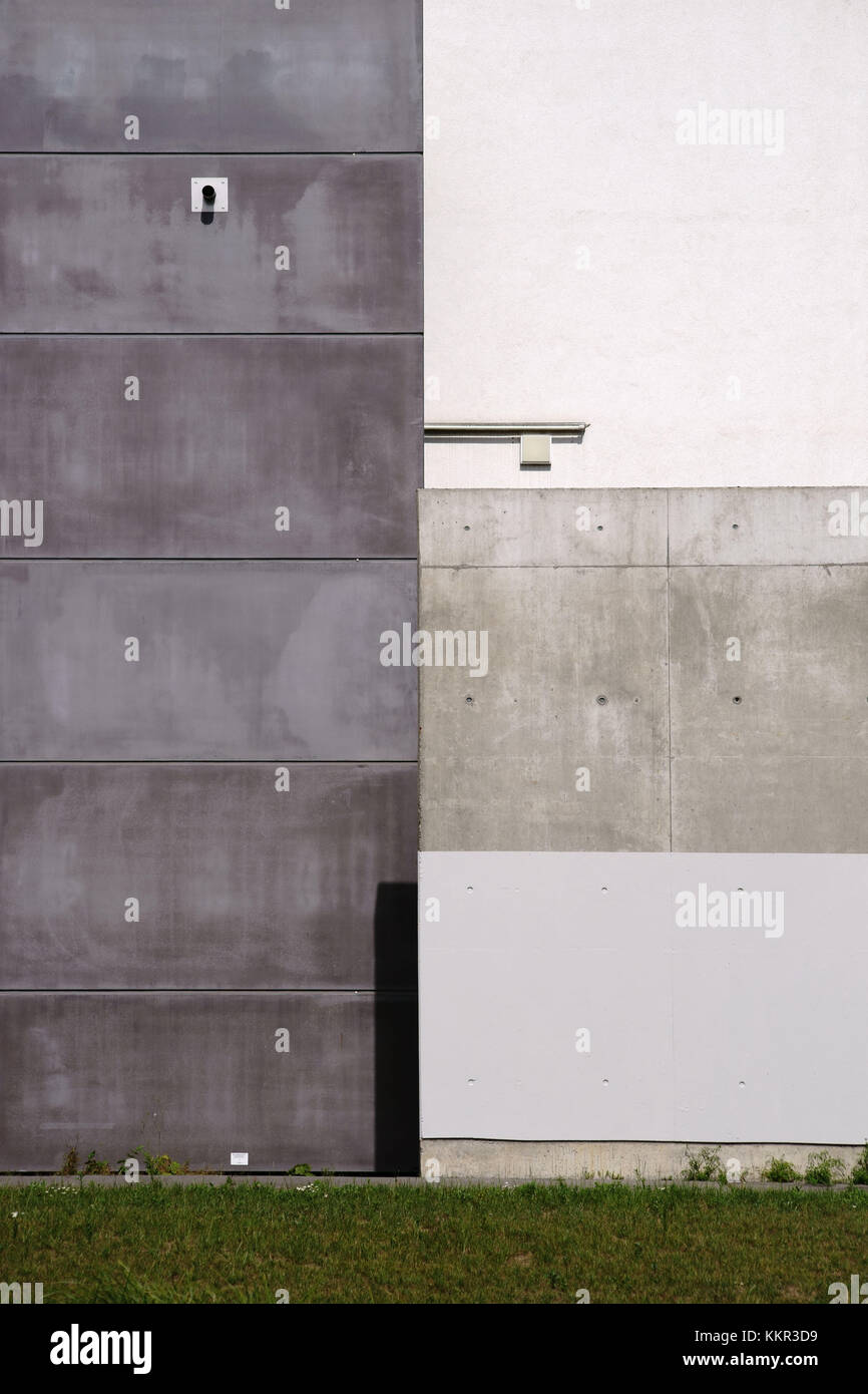 Angular interlaced concrete linings of a facade made of different ...