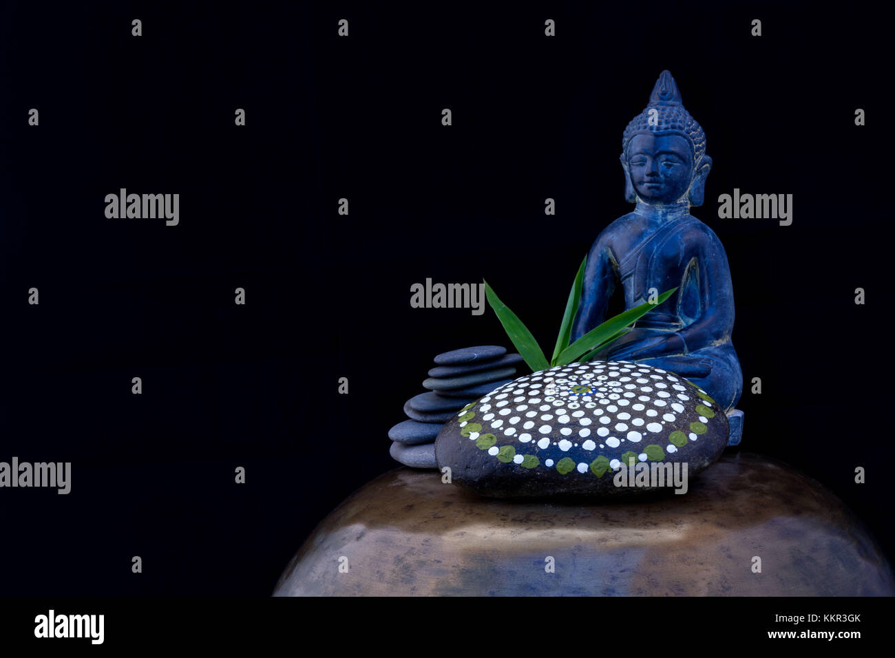 painted stone, Buddha statue, still life, ZEN, Stone Art Stock Photo ...