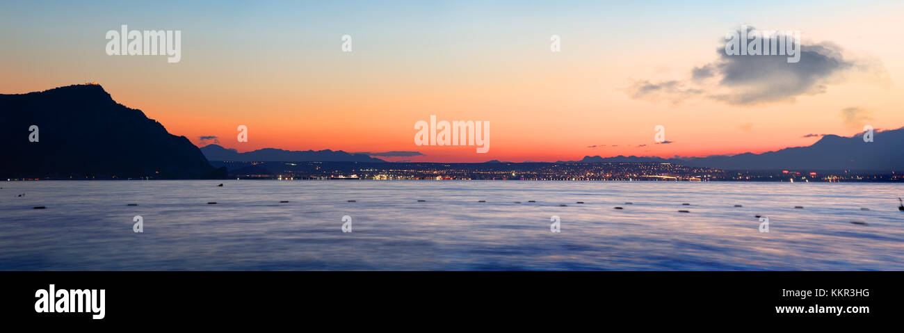 Seashore night view of Antalya in Turkey Stock Photo - Alamy