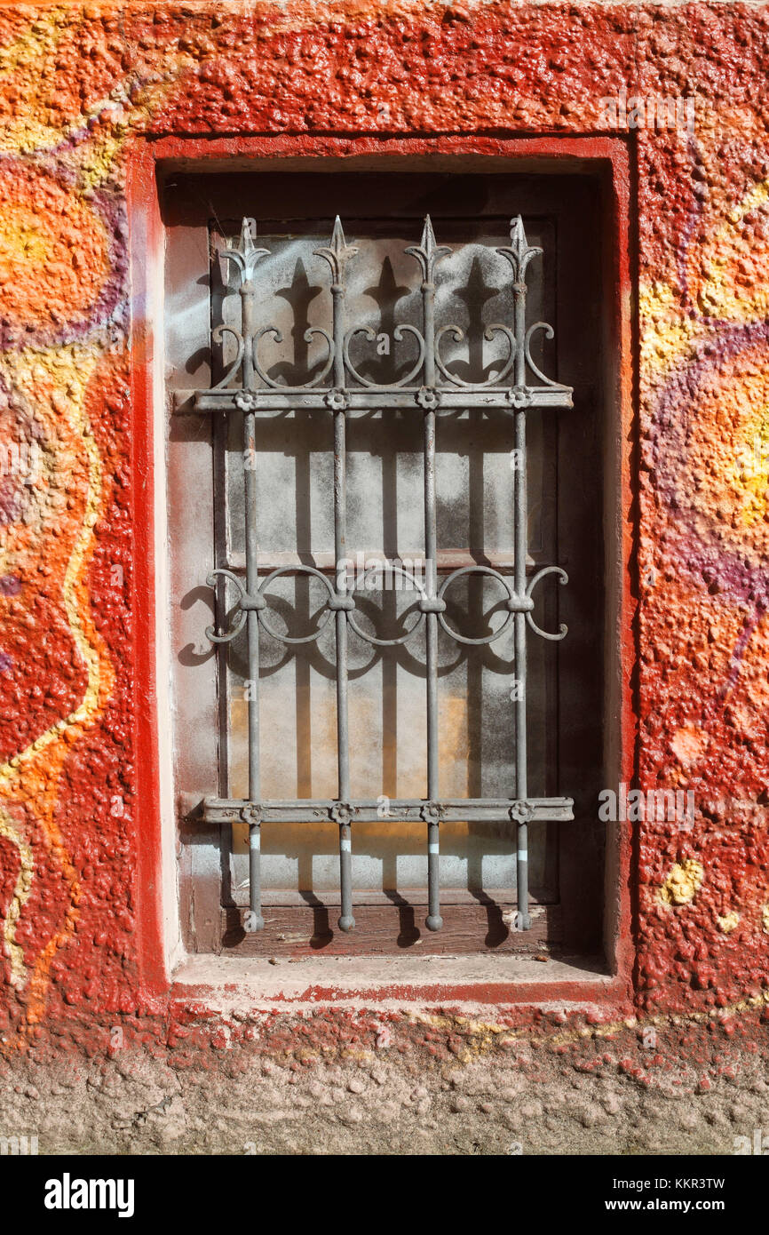 Old cellar window with decorated grid in the Ostertorviertel, Bremen ...