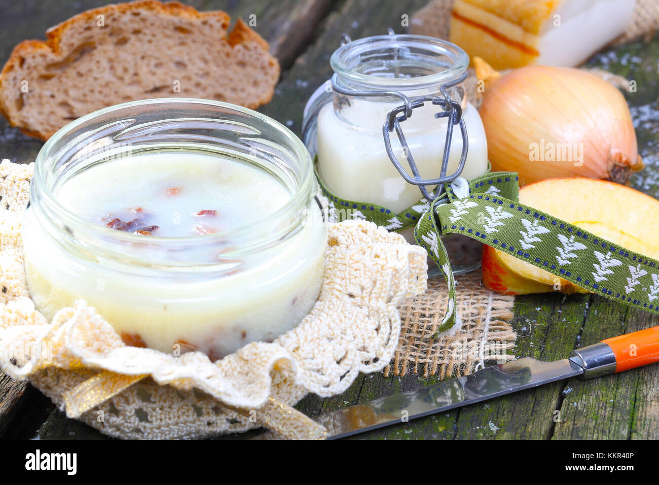 Snack with lard Stock Photo - Alamy