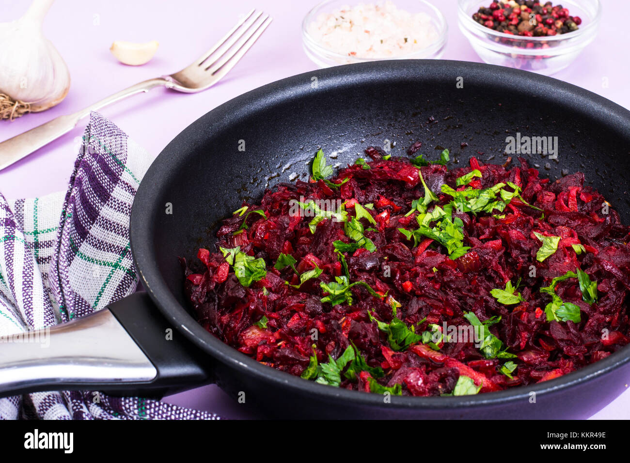 Vegetarian beet caviar Stock Photo - Alamy