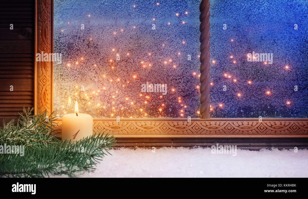 1st Advent, window decoration Stock Photo - Alamy