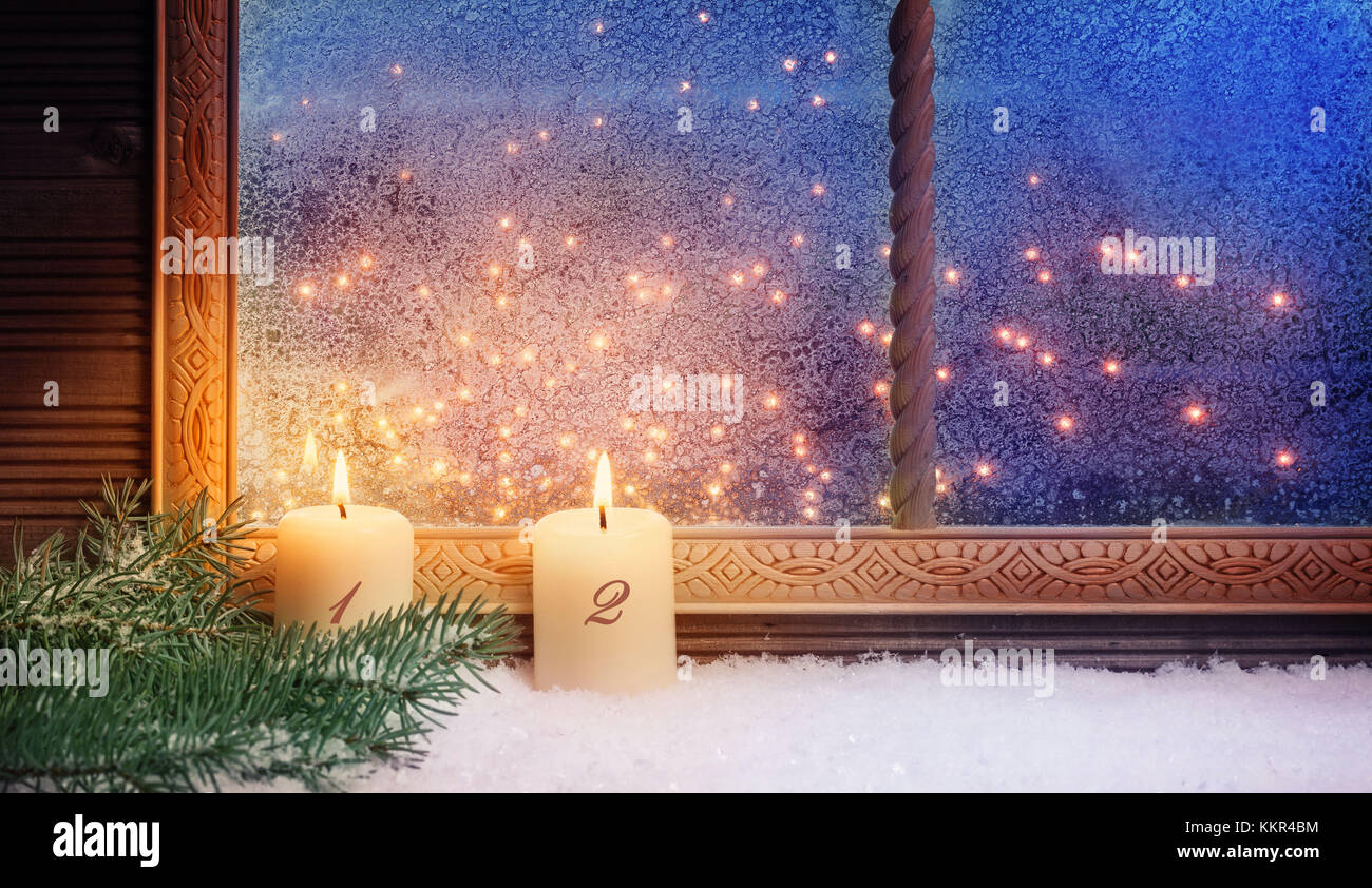 2nd Advent two candles Stock Photo - Alamy