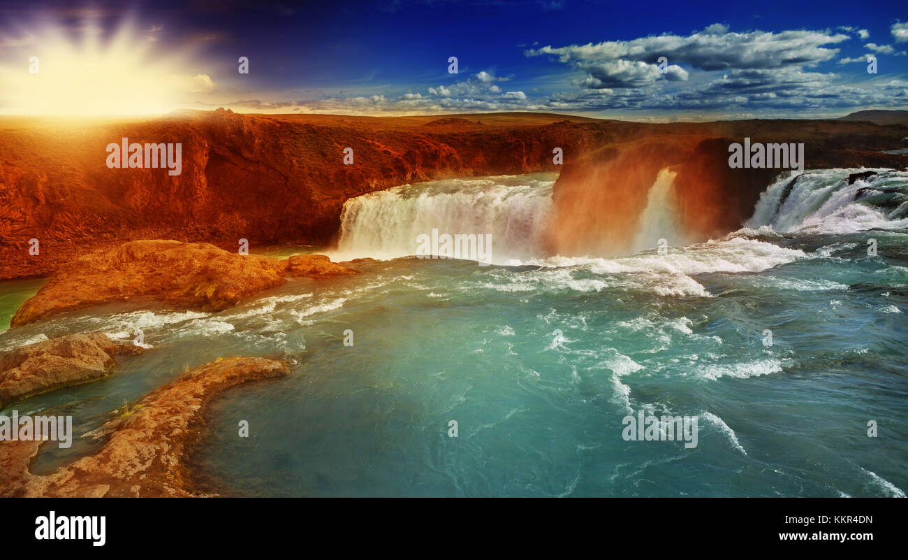 Godafoss, god's waterfall, waterfall Stock Photo - Alamy
