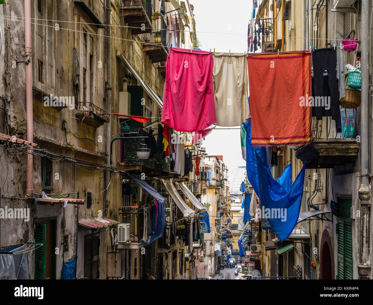 Laundry above a lane hi-res stock photography and images - Alamy