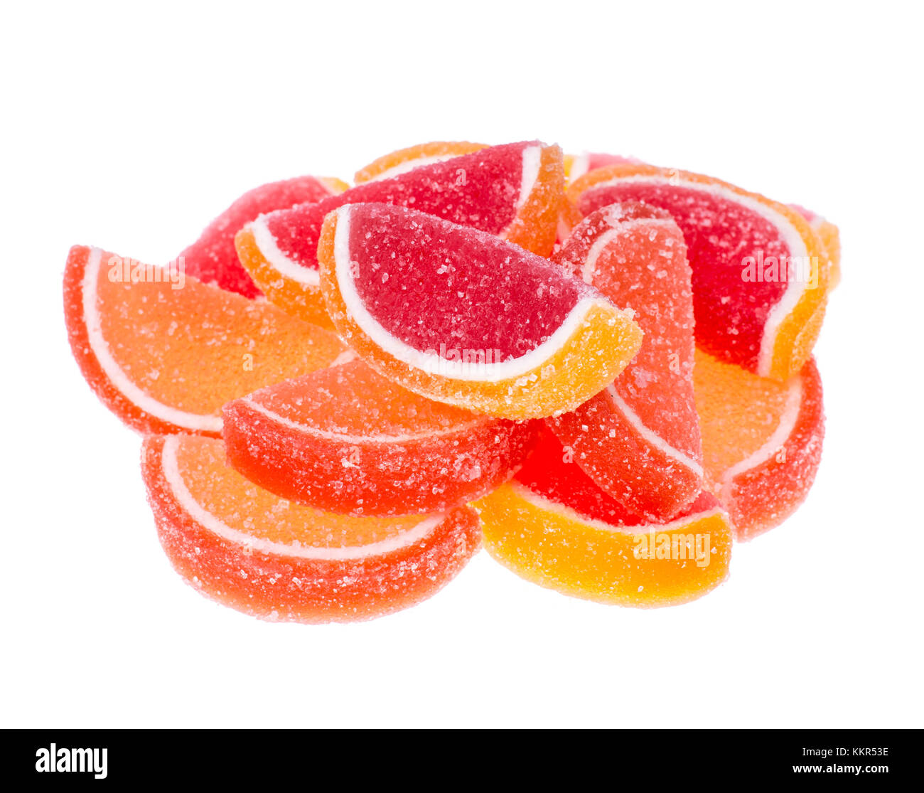 Orange and grapefruit jujube on white Stock Photo - Alamy