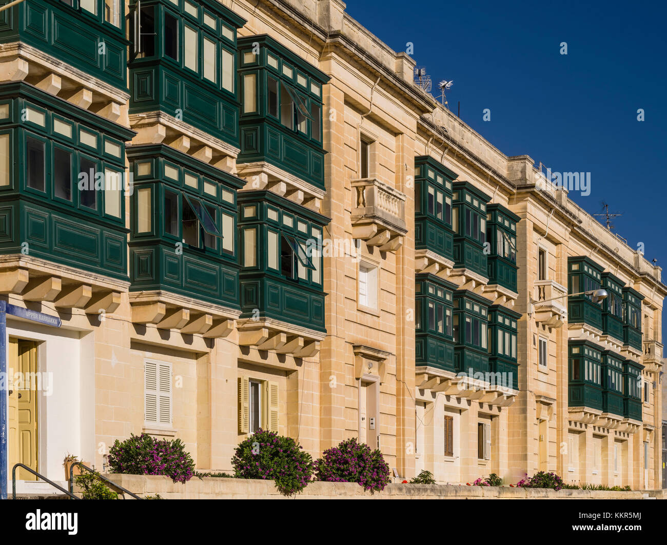 Typical Maltese bay window facade in Valletta on Malta Stock Photo - Alamy