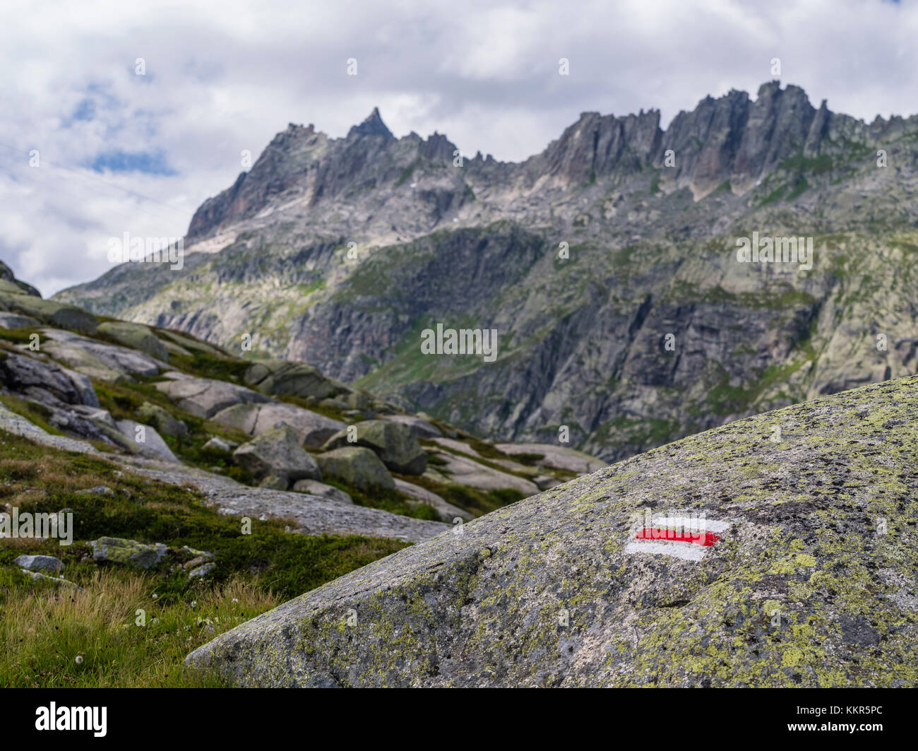 Mountain footpath on the Grimsel Stock Photo - Alamy