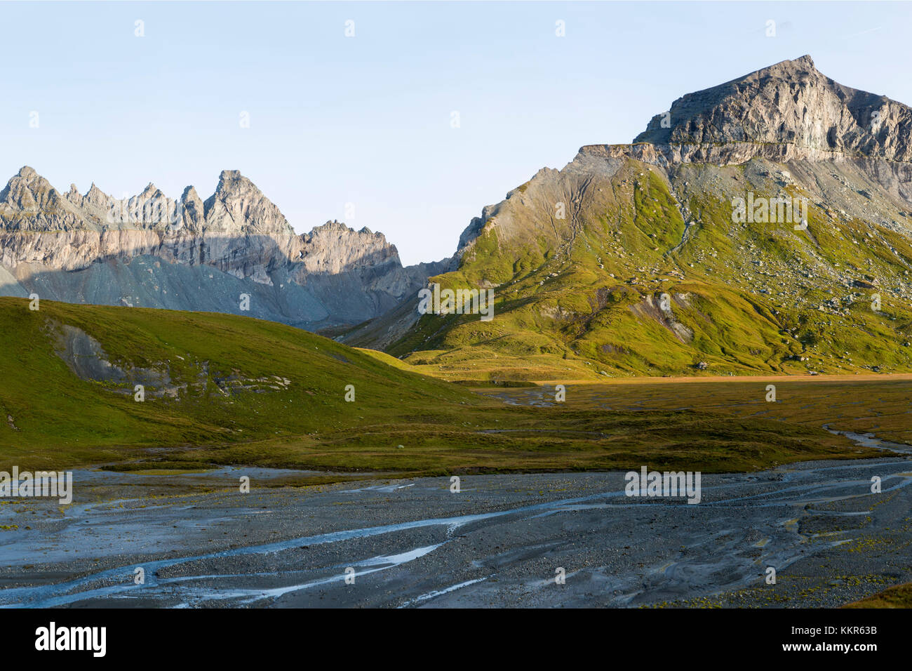 View of UNESCO World Heritage natural site Tektonikarena Sardona near ...