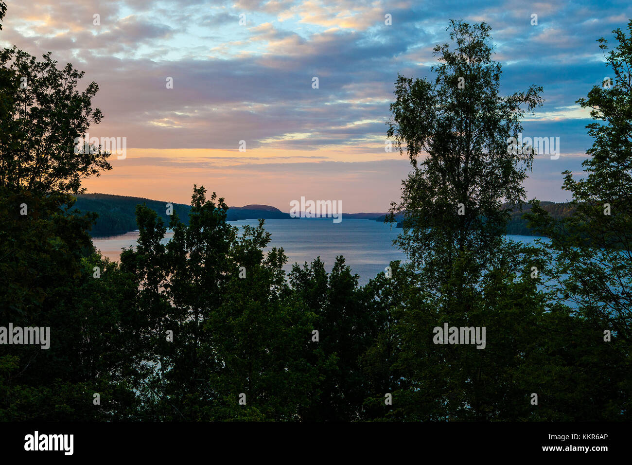 Sundown, Stora Le, near Ed, Dalsland, Götaland, Sweden Stock Photo - Alamy