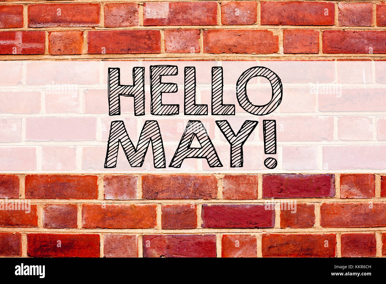 Conceptual announcement text caption inspiration showing Hello May ...