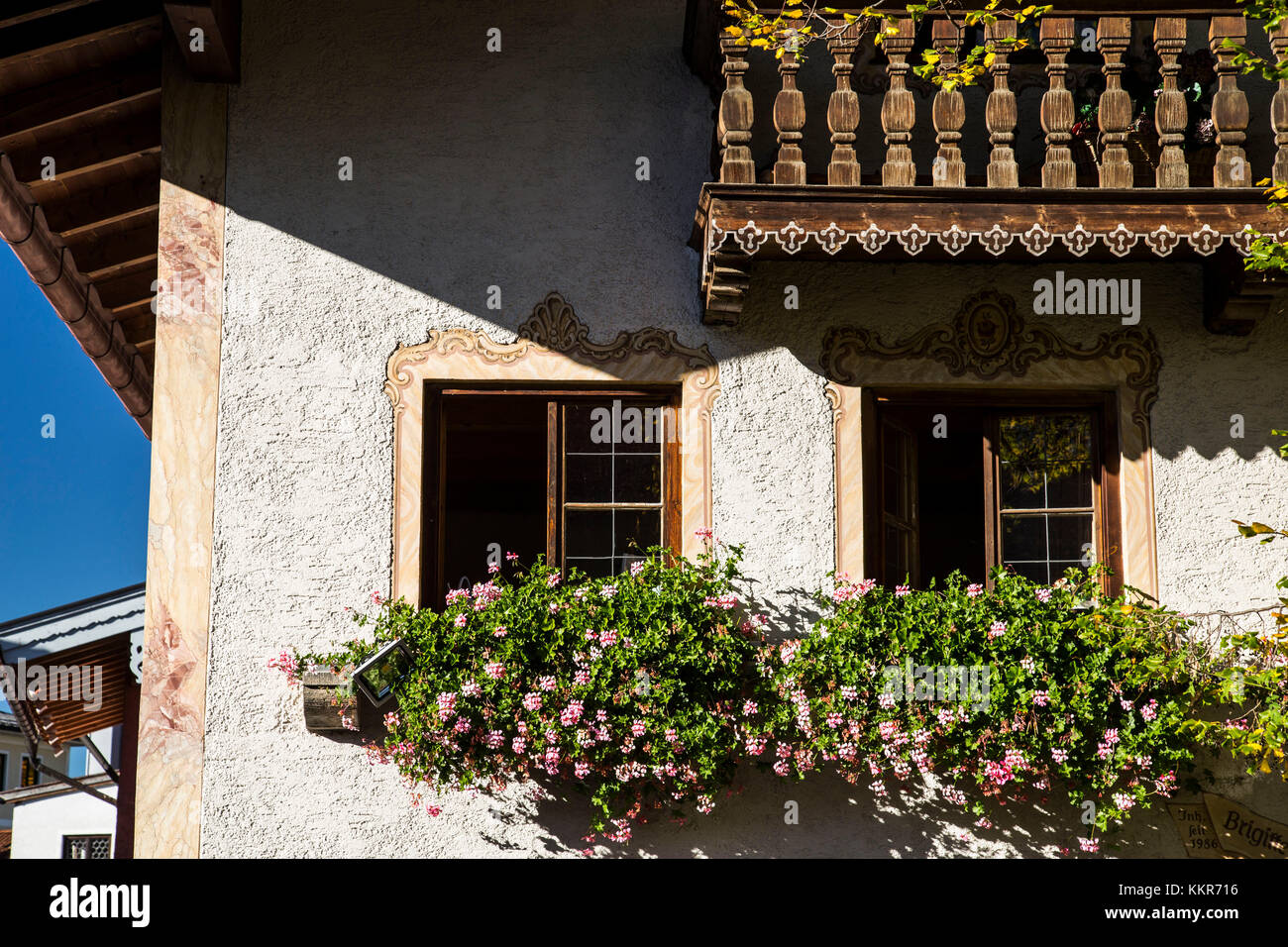 Europe, Germany, Bavaria, Miesbach, detail of an old house Stock Photo ...